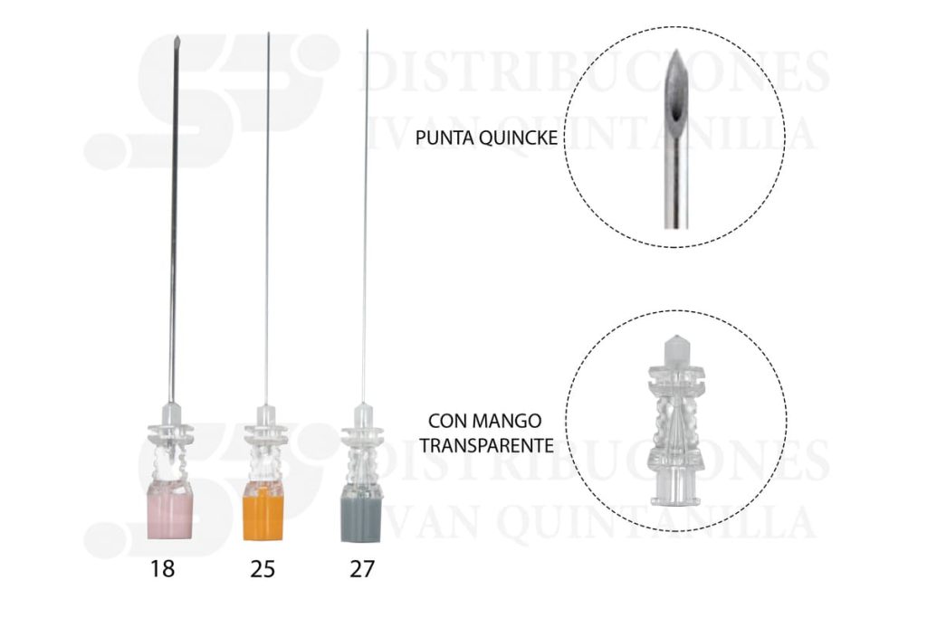 Aguja espinal tipo Quincke – Suministros y Distribuciones Iván Quintanilla